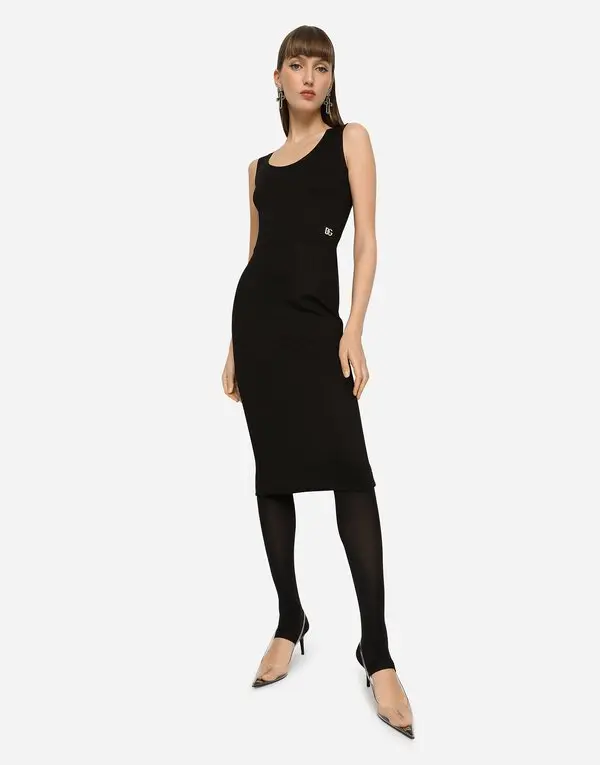 Dolce & Gabbana Sleeveless Milano Rib Midi Dress