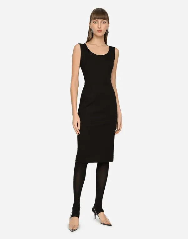 Dolce & Gabbana Sleeveless Milano Rib Midi Dress