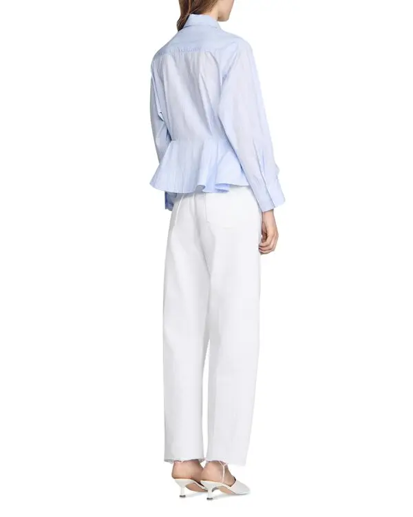 Sandro Striped Peplum Shirt
