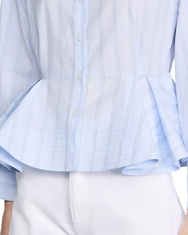 Sandro Striped Peplum Shirt