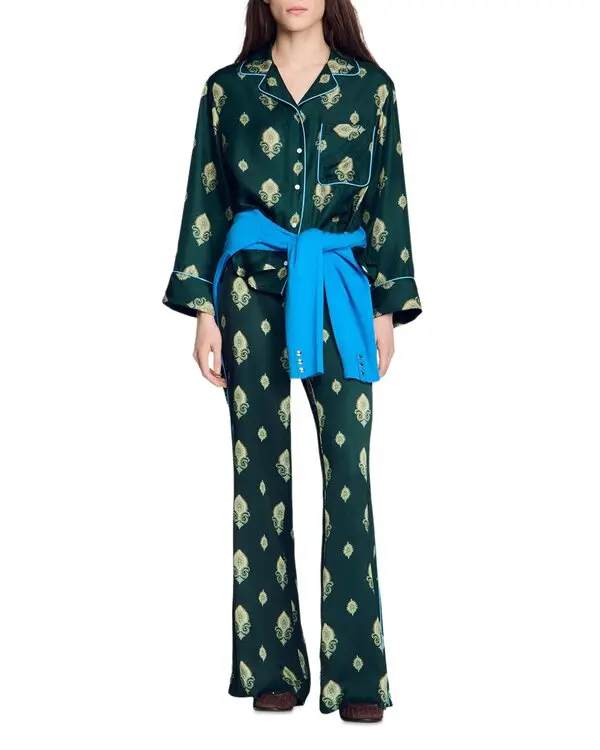 Sandro Paisley Print Pajama Shirt