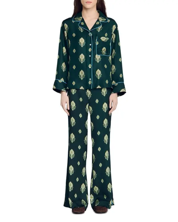 Sandro Paisley Print Pajama Shirt