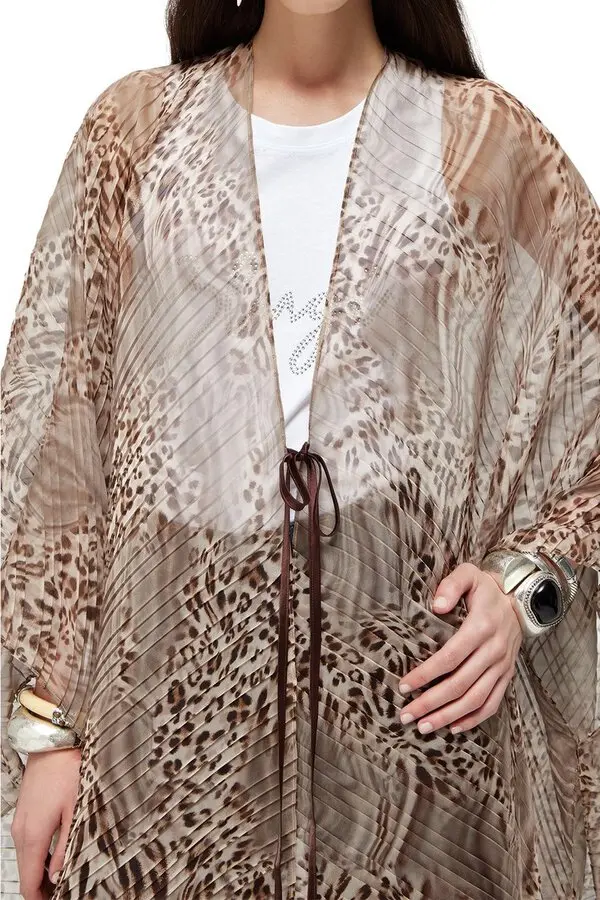 BLUGIRL Sheer Animal-print Cape
