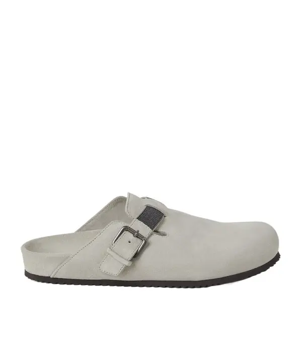 Brunello Cucinelli Monili-detail Suede Slippers