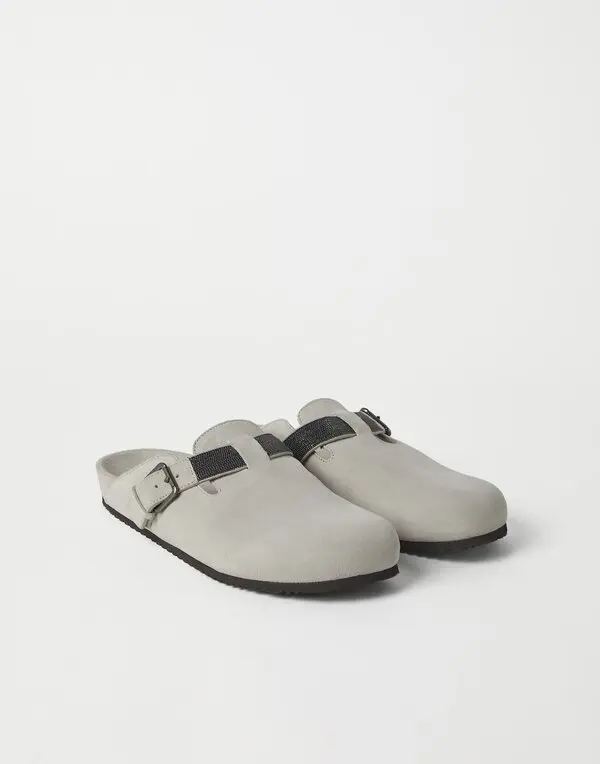 Brunello Cucinelli Monili-detail Suede Slippers