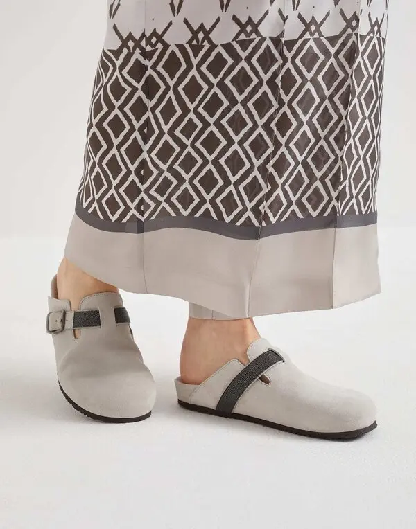 Brunello Cucinelli Monili-detail Suede Slippers