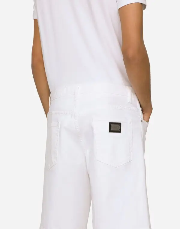 Dolce & Gabbana Dolce Gabbana Logo Tag Denim Shorts