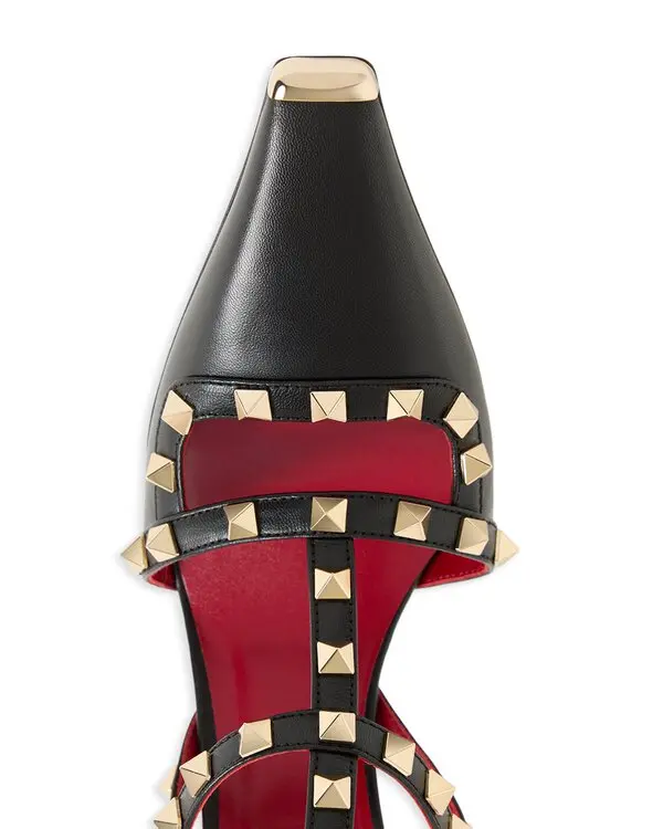 Valentino Garavani Rockstud Embellished Ankle Strap Pumps