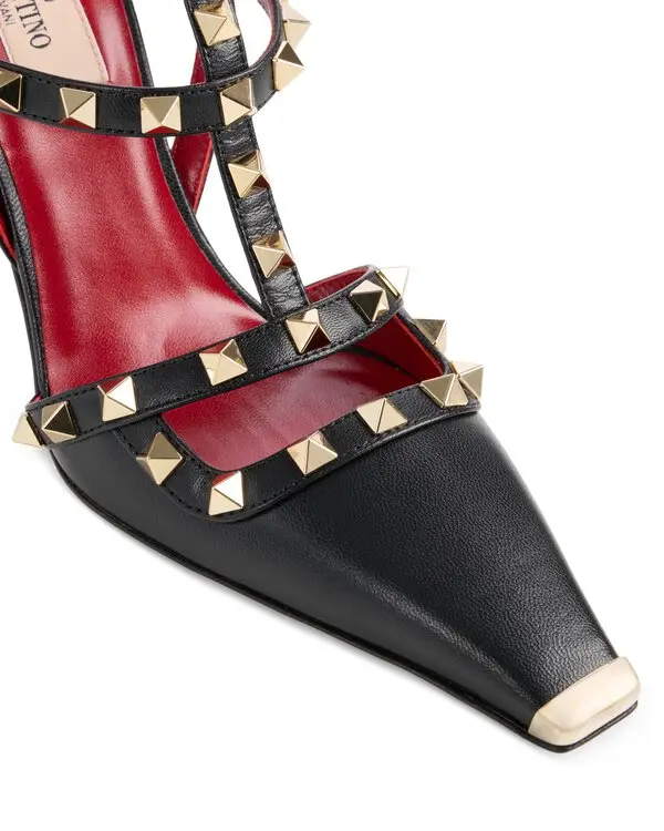 Valentino Garavani Rockstud Embellished Ankle Strap Pumps