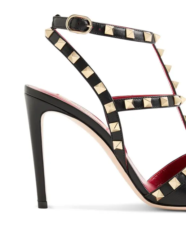 Valentino Garavani Rockstud Embellished Ankle Strap Pumps