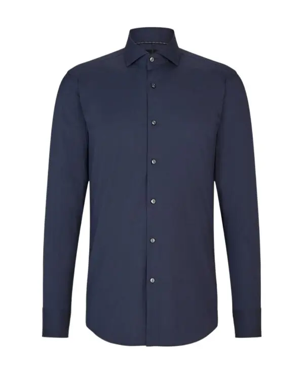 Hugo Boss Spread-collar Poplin Shirt - Black