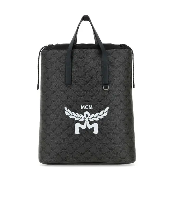 Mcm Lauretos Logo Printed Backpack