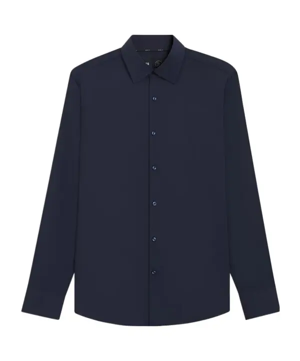 Hugo Boss Performance-stretch Twill Slim-fit Shirt - Dark Blue