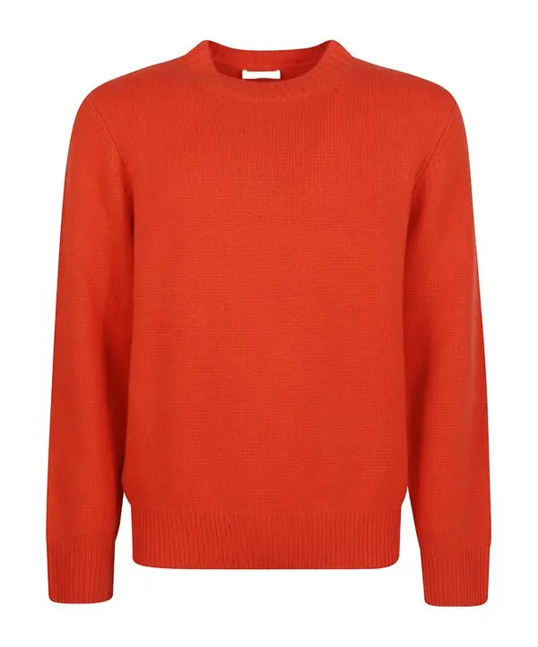 Soft Goat Round Neck Sweater With Ribbed Cuffs And Hem