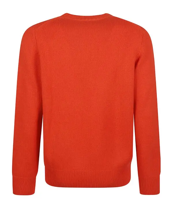 Soft Goat Round Neck Sweater With Ribbed Cuffs And Hem