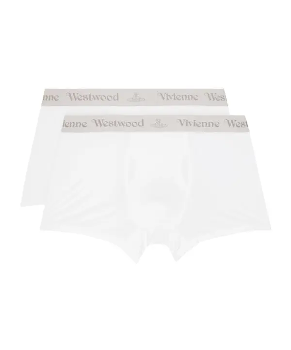 VIVIENNE WESTWOOD Logo Waistband Two Pack Of Boxers - White