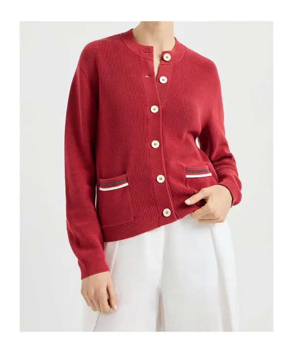Brunello Cucinelli Ribbed Pocket Cardigan