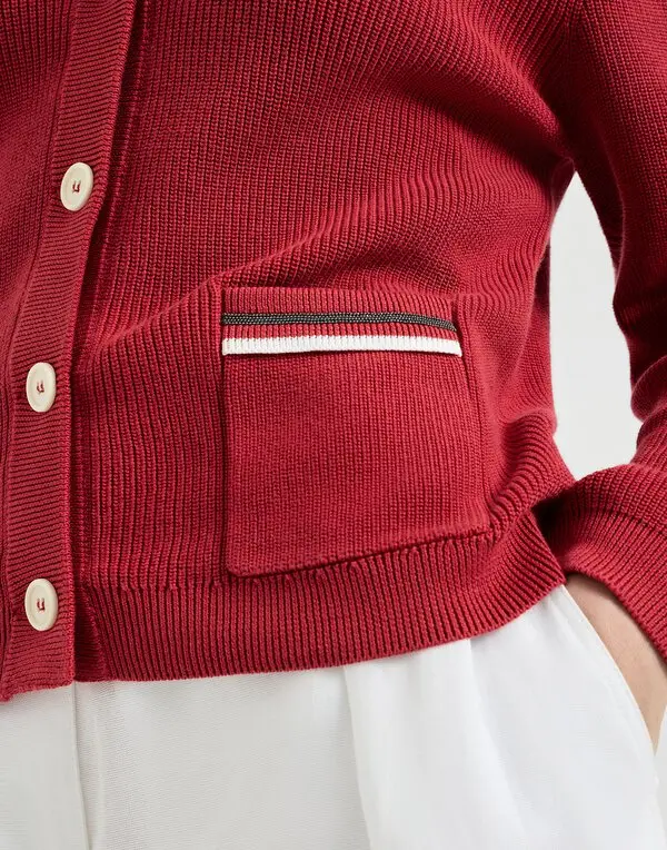 Brunello Cucinelli Ribbed Pocket Cardigan