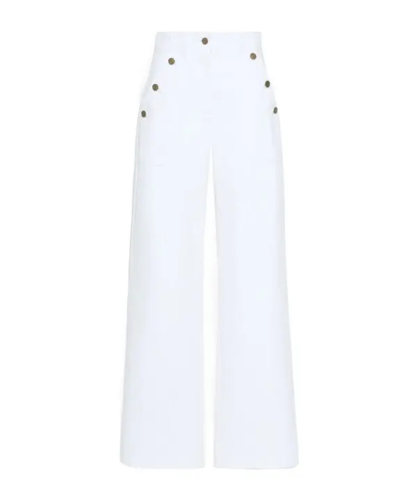 Max Mara Cotton Bull Denim Wide-leg Trousers