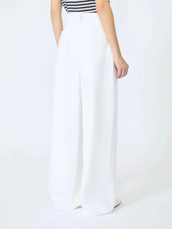 Max Mara Cotton Bull Denim Wide-leg Trousers