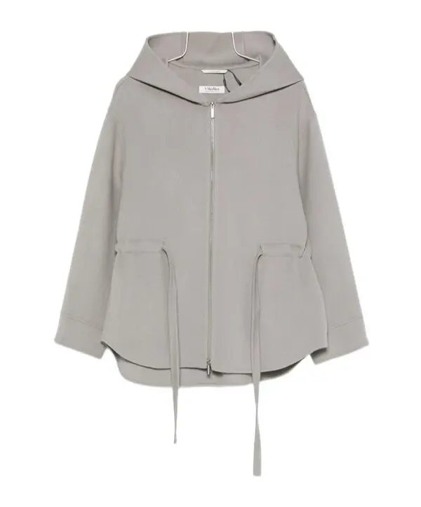 Max Mara Long-sleeved Hooded Casual Jacket - Gray