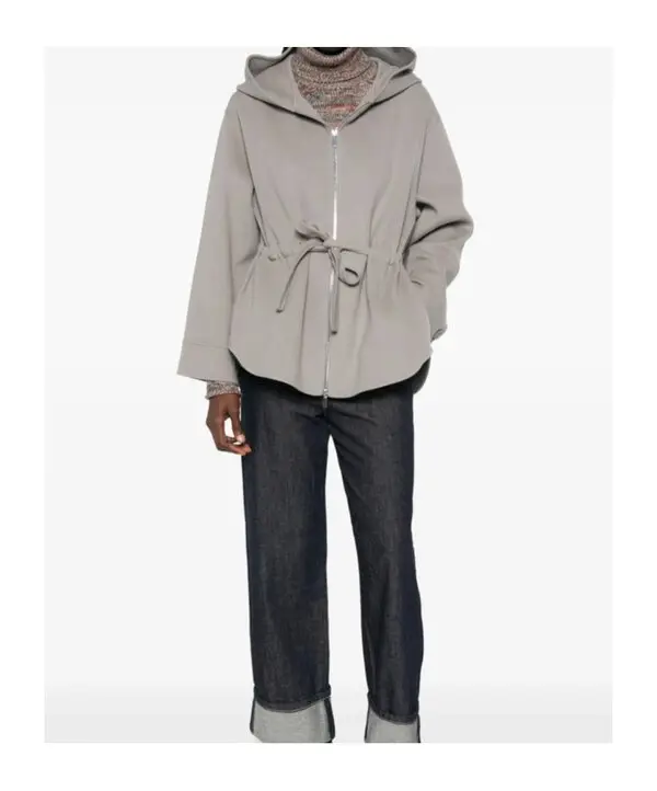 Max Mara Long-sleeved Hooded Casual Jacket