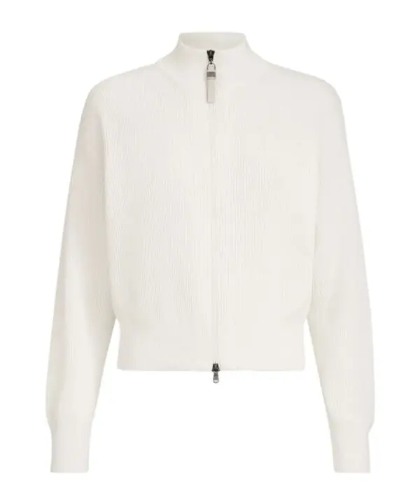 Brunello Cucinelli Ribbed-knit Zip-up Cardigan