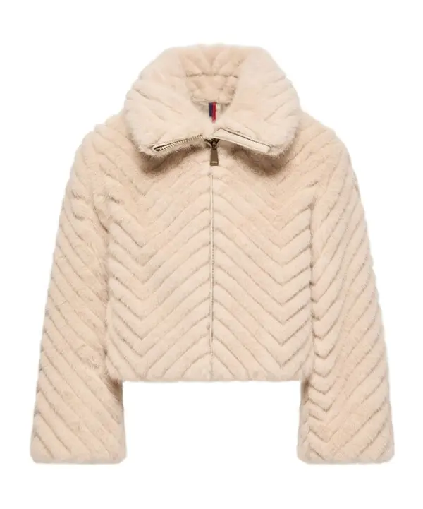 Moncler Elra Zip-up Faux Fur Jacket