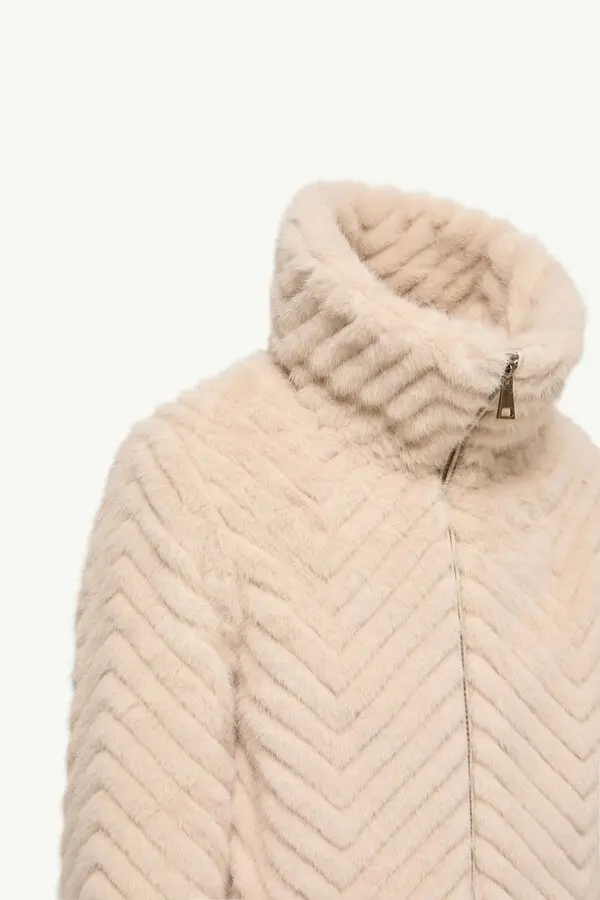 Moncler Elra Zip-up Faux Fur Jacket