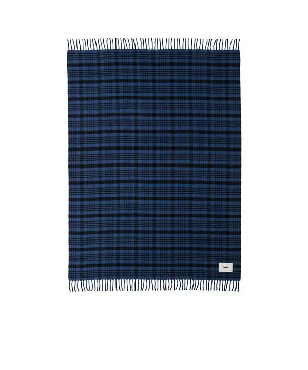 TEKLA Rectangular Wool Flannel Blanket - Black