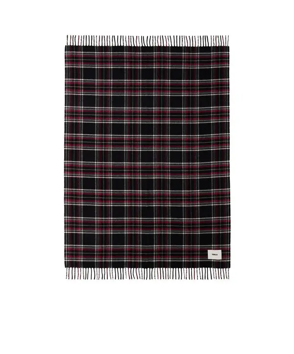 TEKLA Rectangular Wool Flannel Blanket - Black
