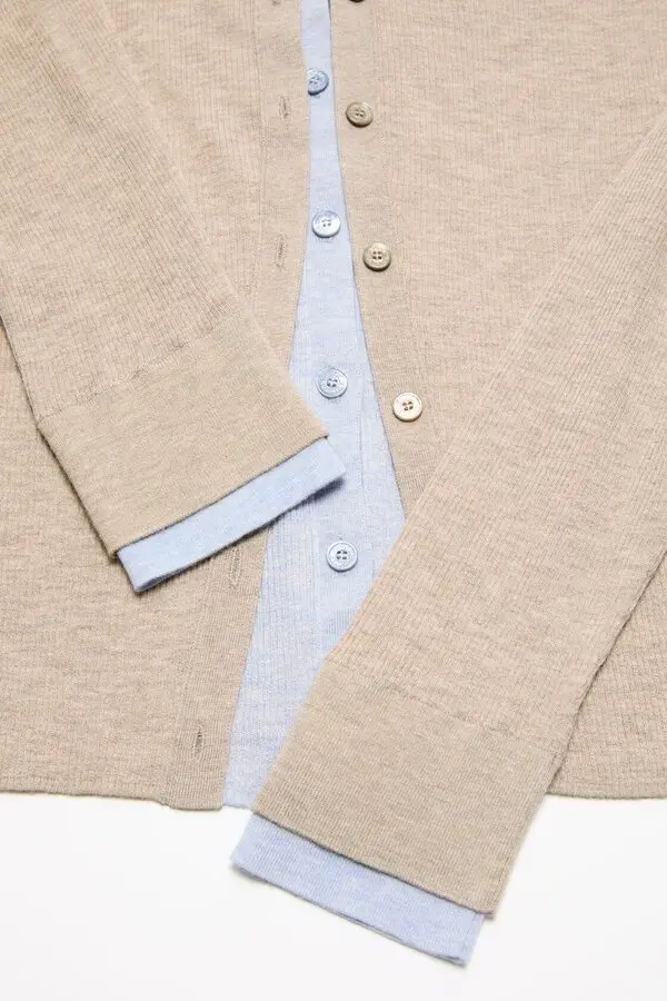Acne Studios Cardigan En Laine/soie Multicouche