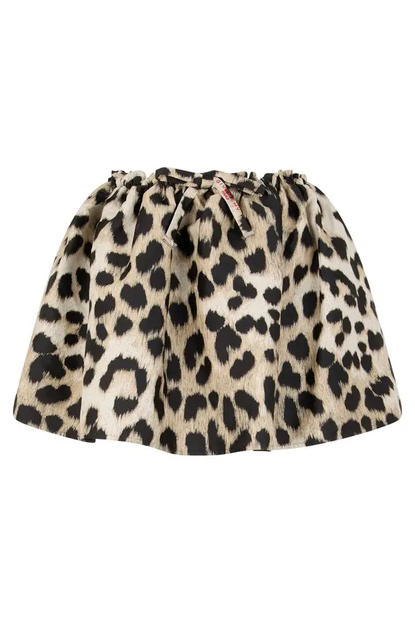 Givenchy Pleated Leopard Print Skirt - Light Brown