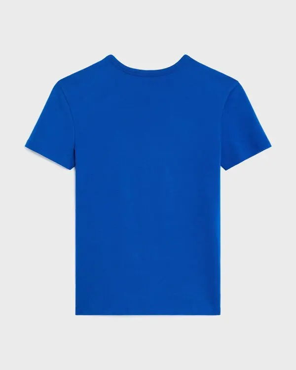 Celine Ribbed Cotton Jersey T-shirt With Logo