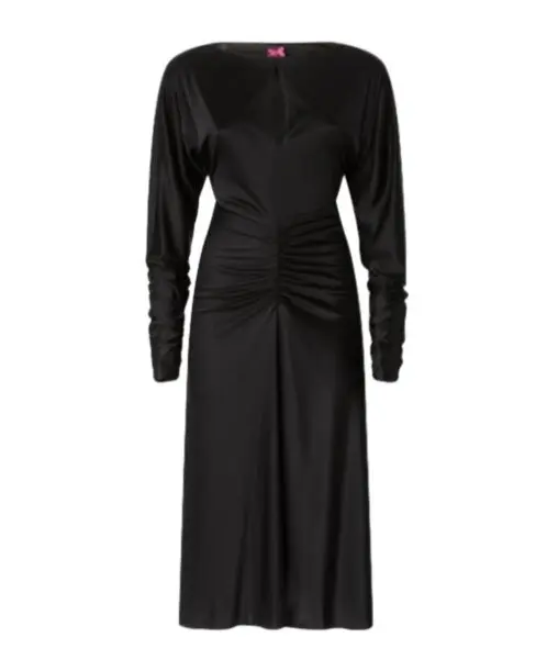 Pinko Ruched Long-sleeve Sweetheart Neckline Dress