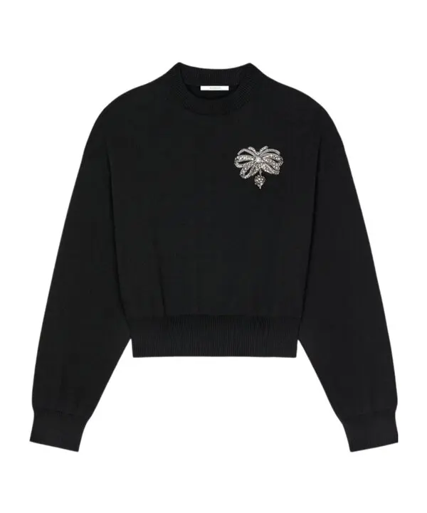 Givenchy Wool And Cotton Sweater With Embroidered Bow
