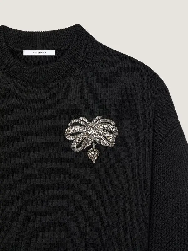 Givenchy Wool And Cotton Sweater With Embroidered Bow