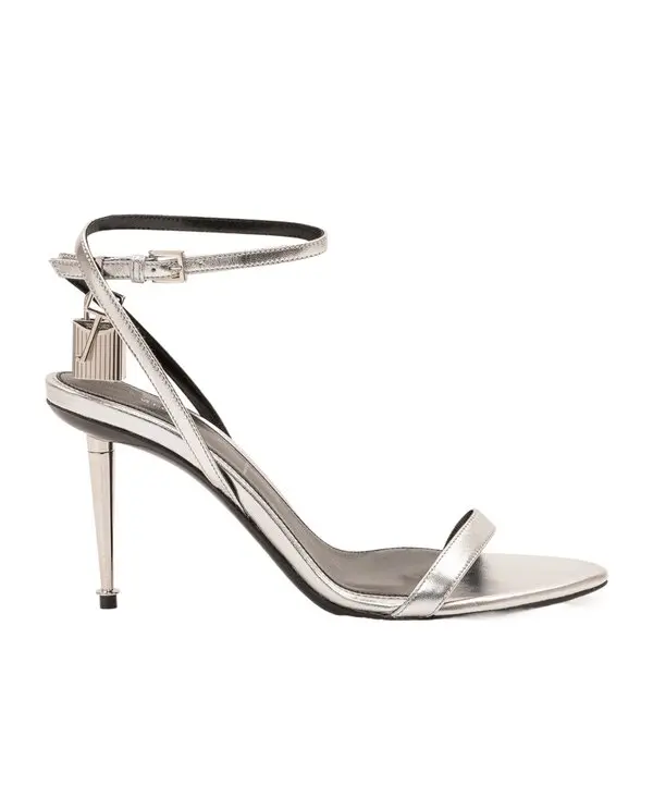 TOM FORD Pointed-toe High-heeled Sandals With Ankle Strap And Buckle Detail - Silver