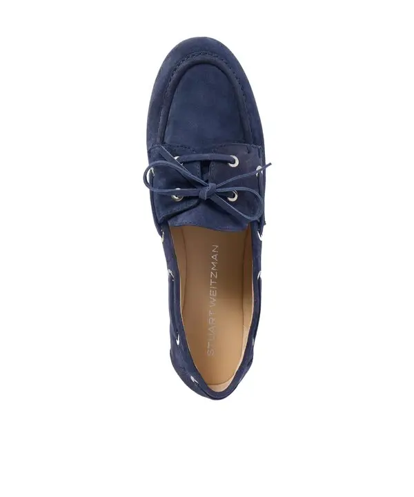 STUART WEITZMAN Navy Suede Boat Shoes