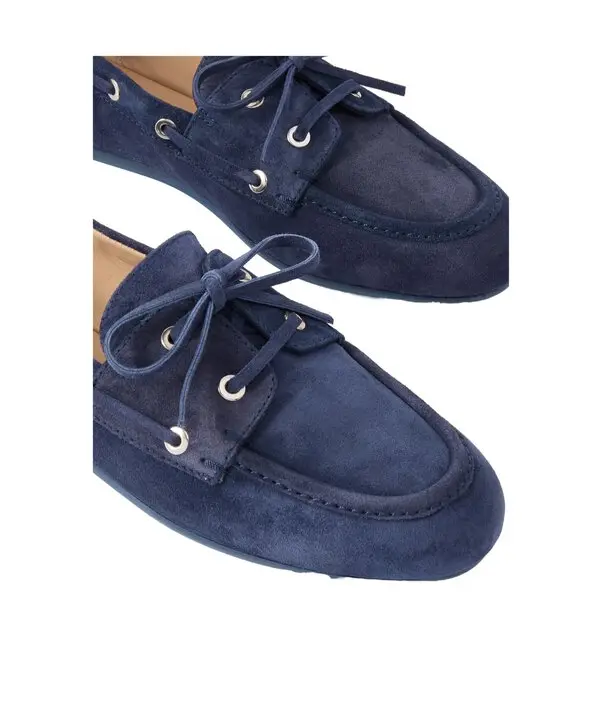 STUART WEITZMAN Navy Suede Boat Shoes