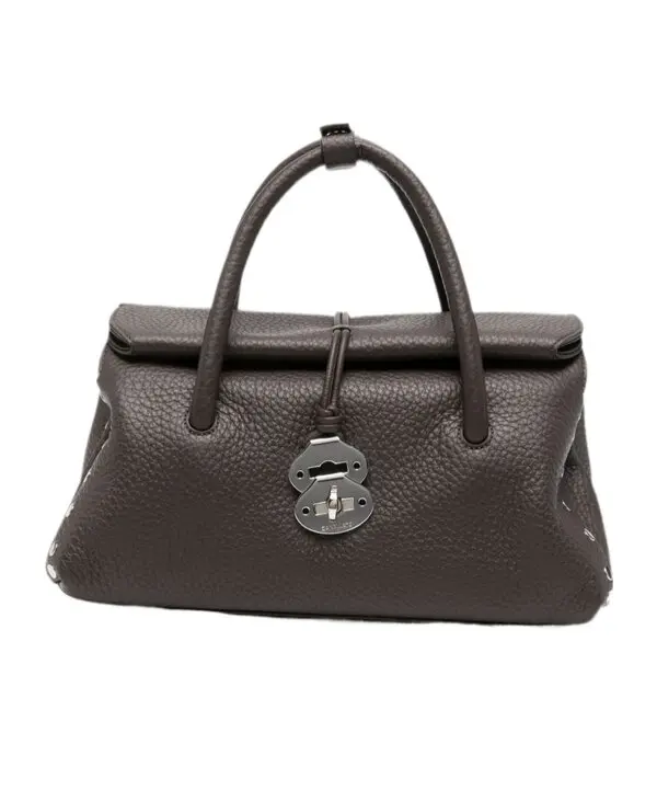 ZANELLATO Studded Leather Shoulder Bag - Brown