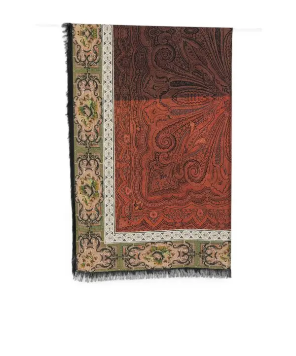 PIERRE-LOUIS MASCIA Printed Silk Scarf - Brown
