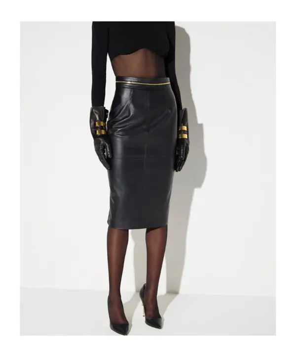 Elisabetta Franchi Leather Skirt With Zip