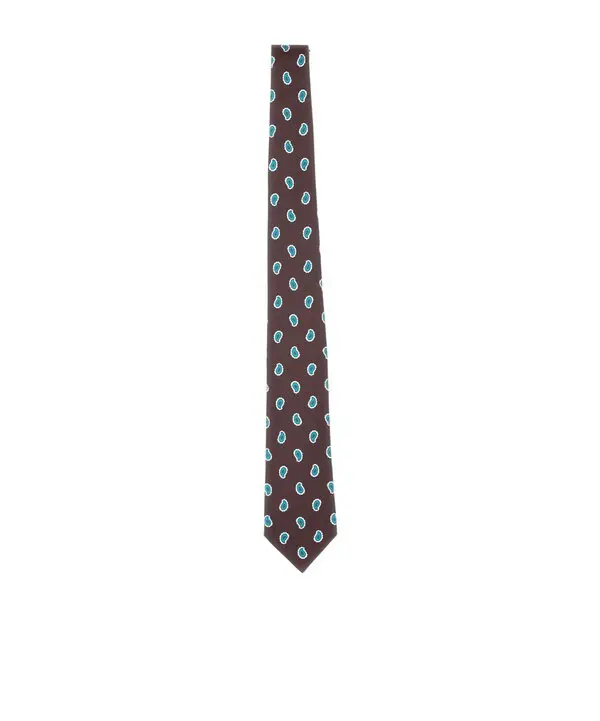 Kiton Paisley Tie - Brown