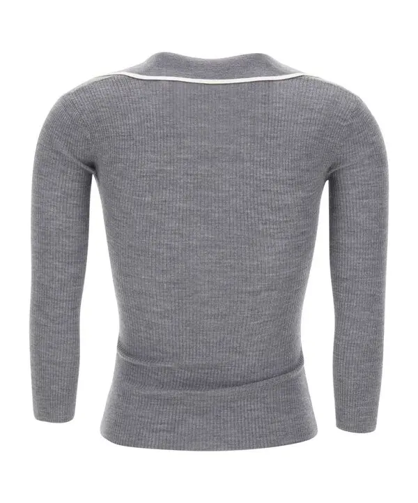 Elisabetta Franchi Ribbed Polo Top