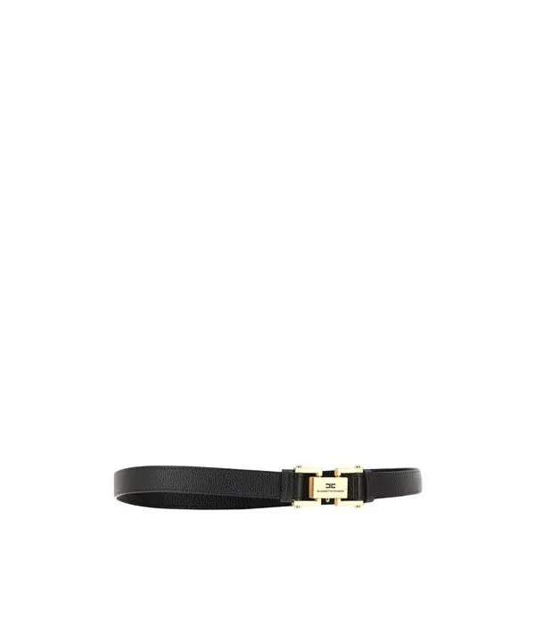 Elisabetta Franchi Pebbled Logo Buckle Belt