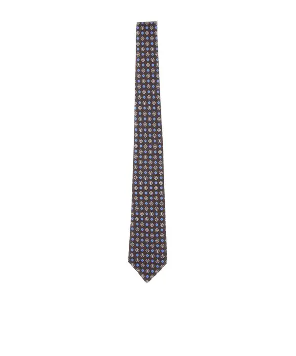 Kiton Micro Pattern Silk Tie - Black