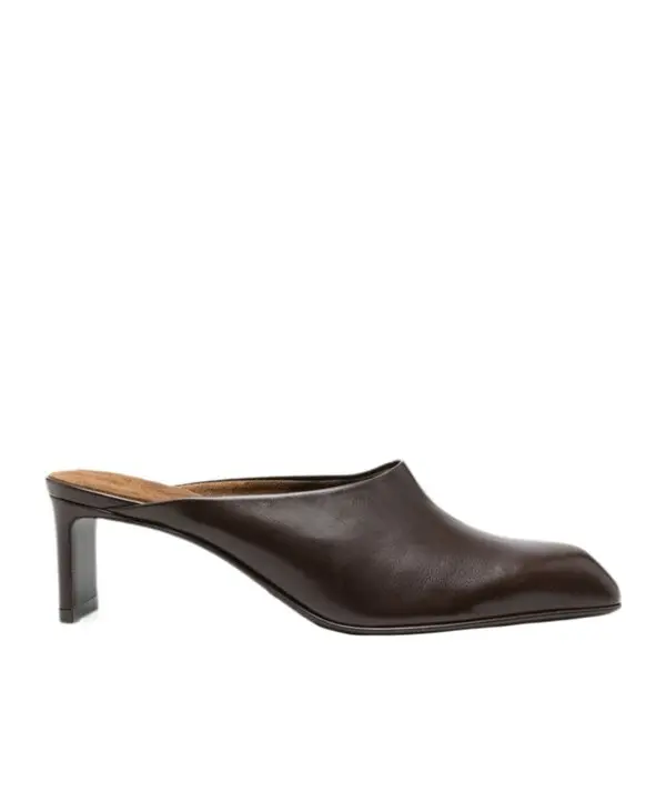 Khaite Square-toe Block Heel Mules