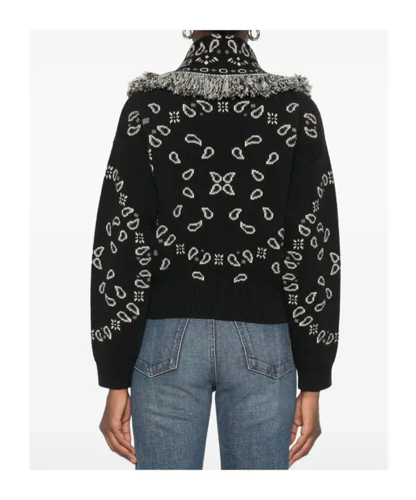 Alanui Paisley-jacquard Fringed Cardigan