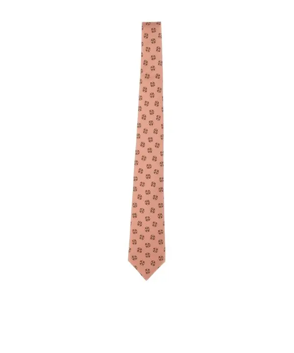 Kiton Micro Floral Tie - Pink
